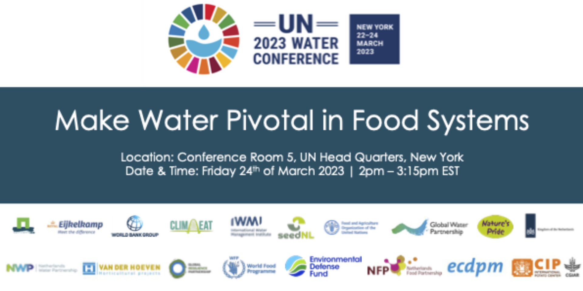 Live stream - UN 2023 Water Conference: Make water… | NFP Connects